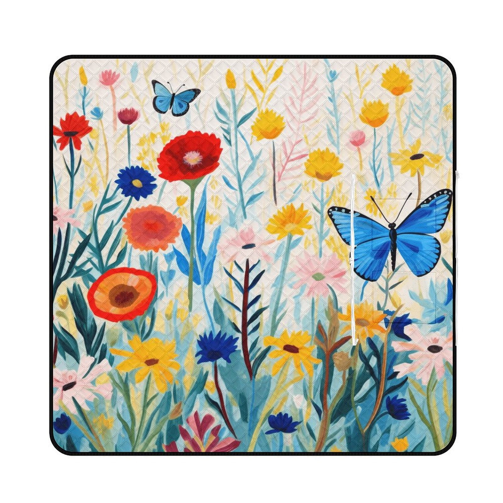 Watercolor Butterfly Waterproof Picnic Blanket with Foldable Zipper ...