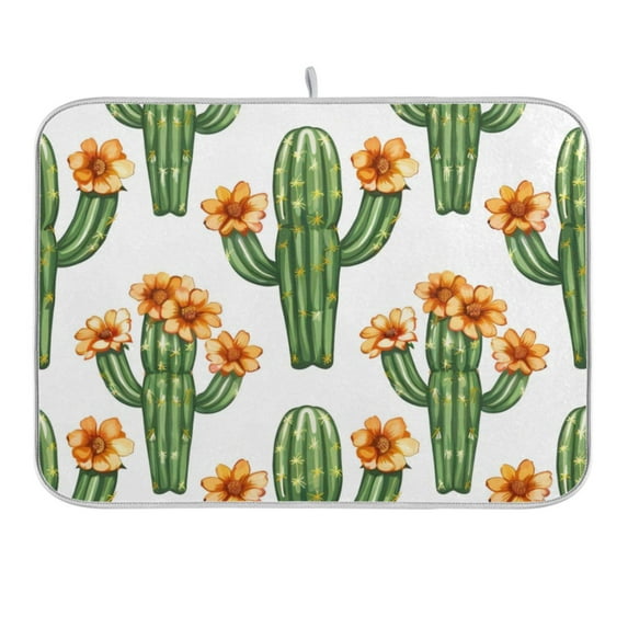 Watercolor Cactus Dish Drying Mat for Kitchen Counter 18x24 In ...