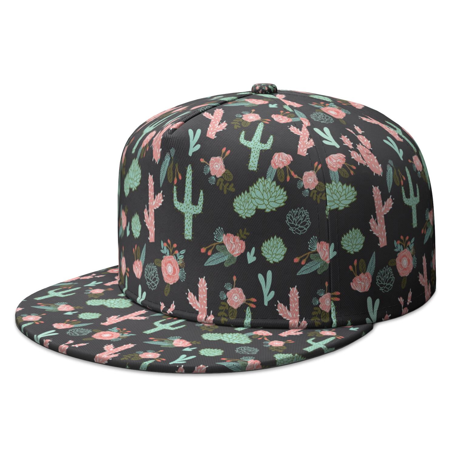 Watercolor Cactus Pattern Trucker Hat - Adjustable Cap for Teens ...