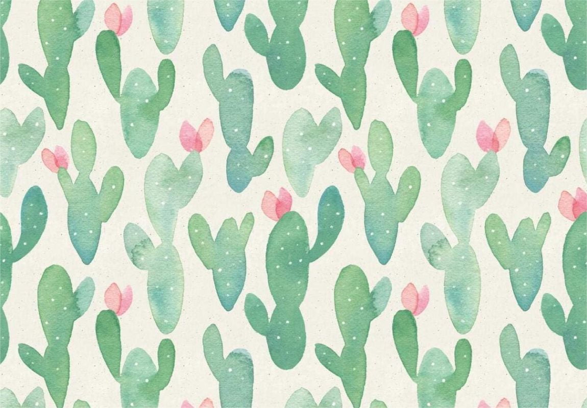 Watercolor Cactus Photography Backdrop Cactus Floral Birthday Photo ...