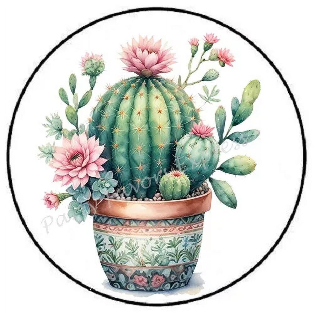Watercolor Cactus Pot Sticker Party Favors Sticker Envelope Seals ...