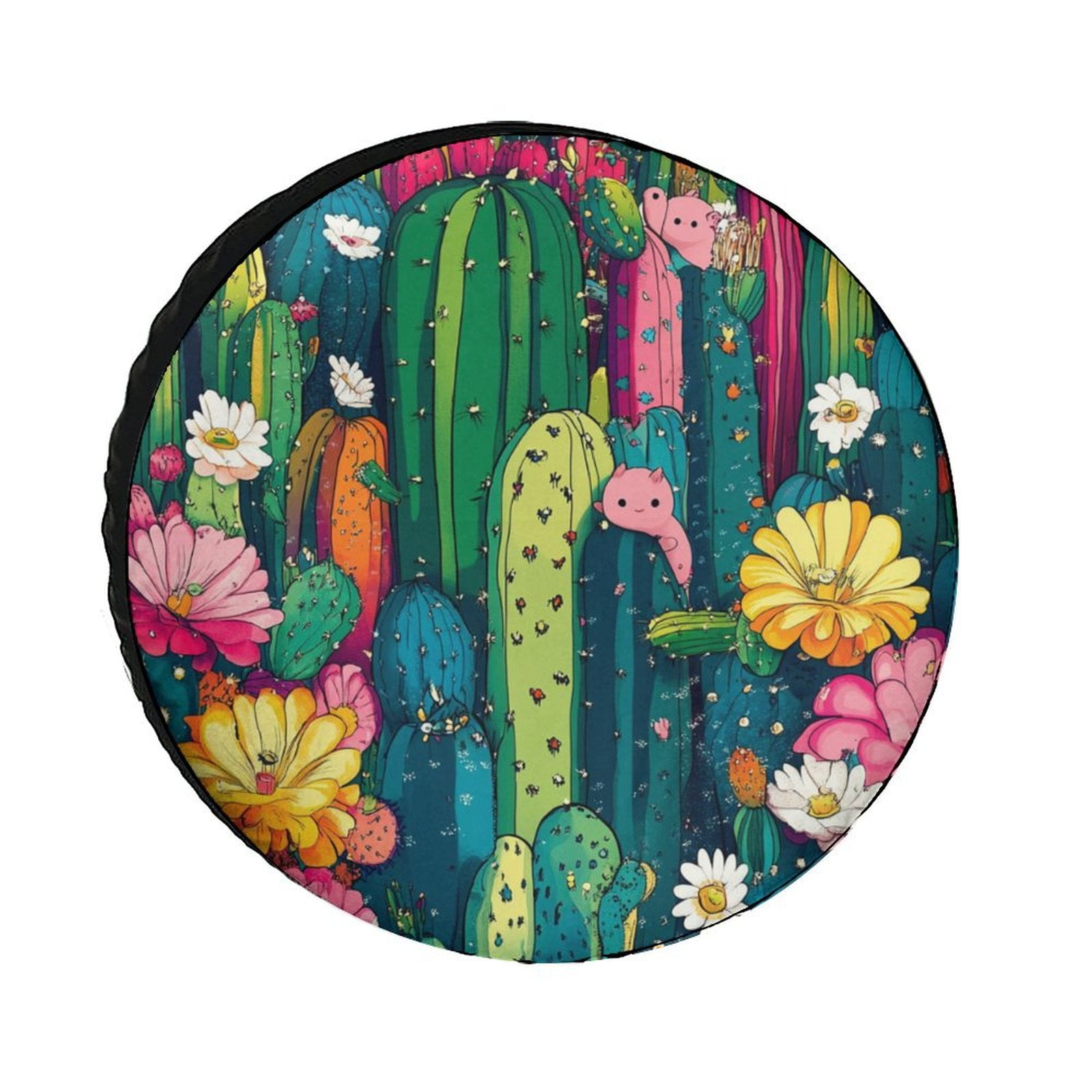 Watercolor Cactus Summer Camping Spare Tire Cover Cactus Desert Plant ...