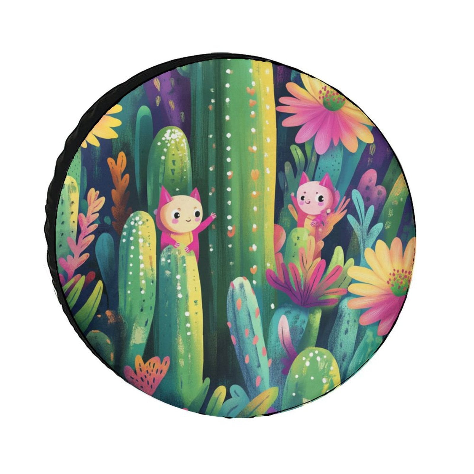 Watercolor Cactus Summer Spare Tire Cover Cactus Desert Plant ...
