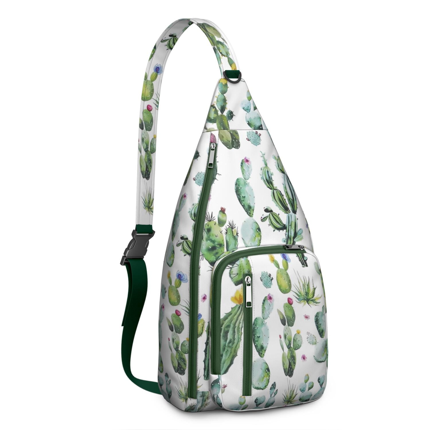 Watercolor Cactus Tactical Sling Bag - Southwestern Desert Art, High ...