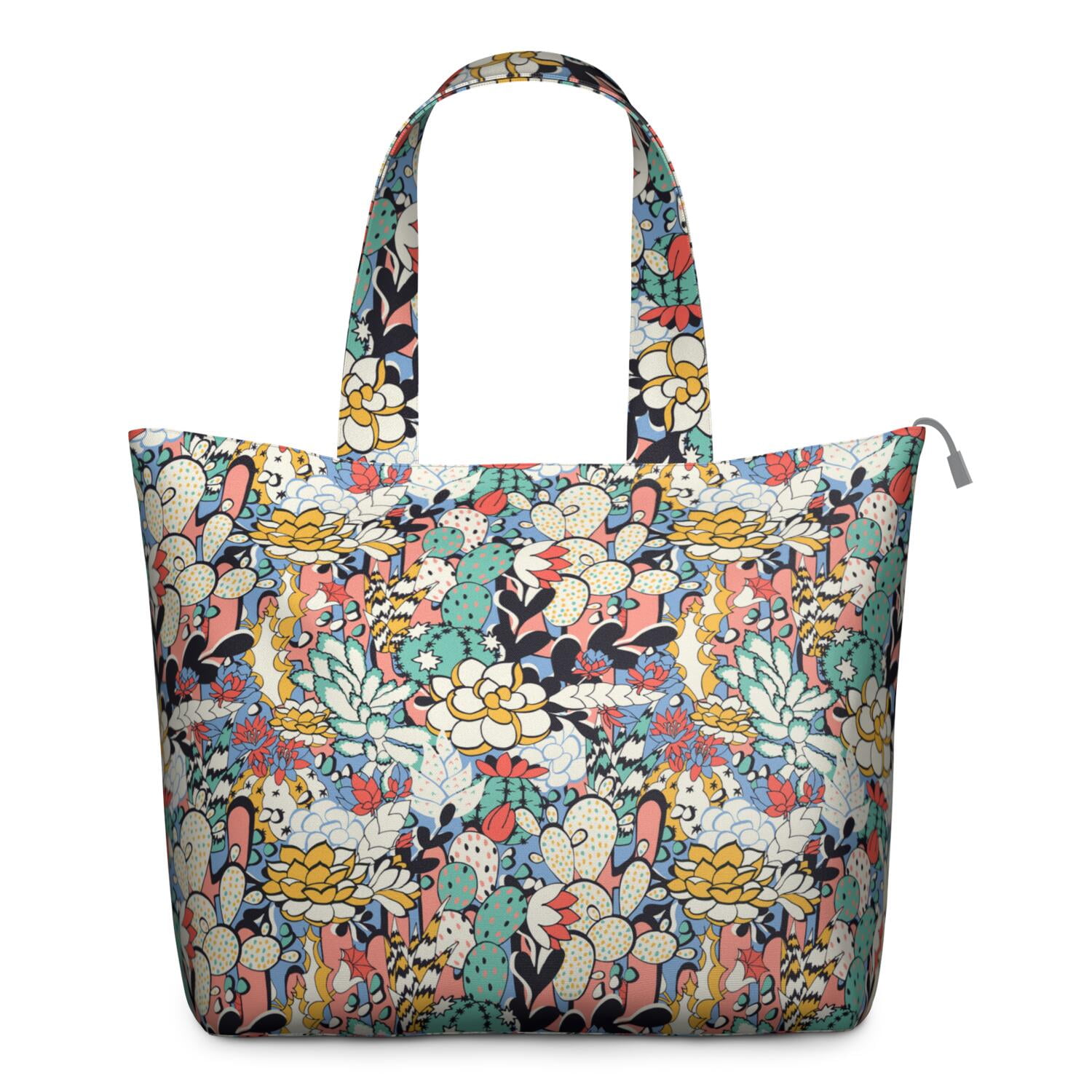 Watercolor Cactus Travel Bag Cute Kawaii Succulent Weekender with Boho ...