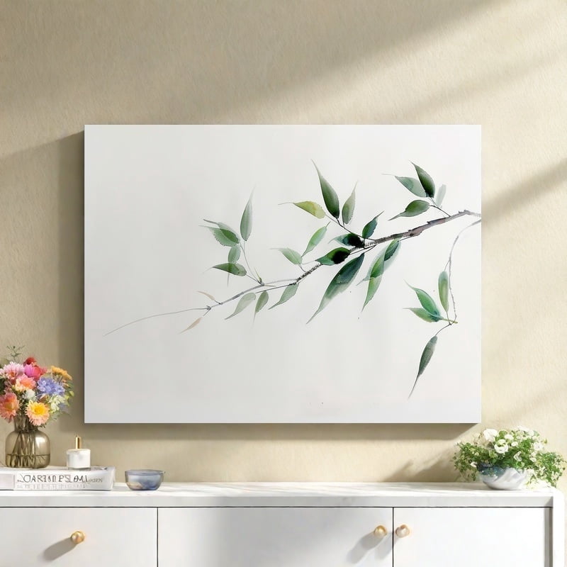 Watercolor Canvas Wall Art of Natural Plants: Greenery Foliage(16"x24 ...