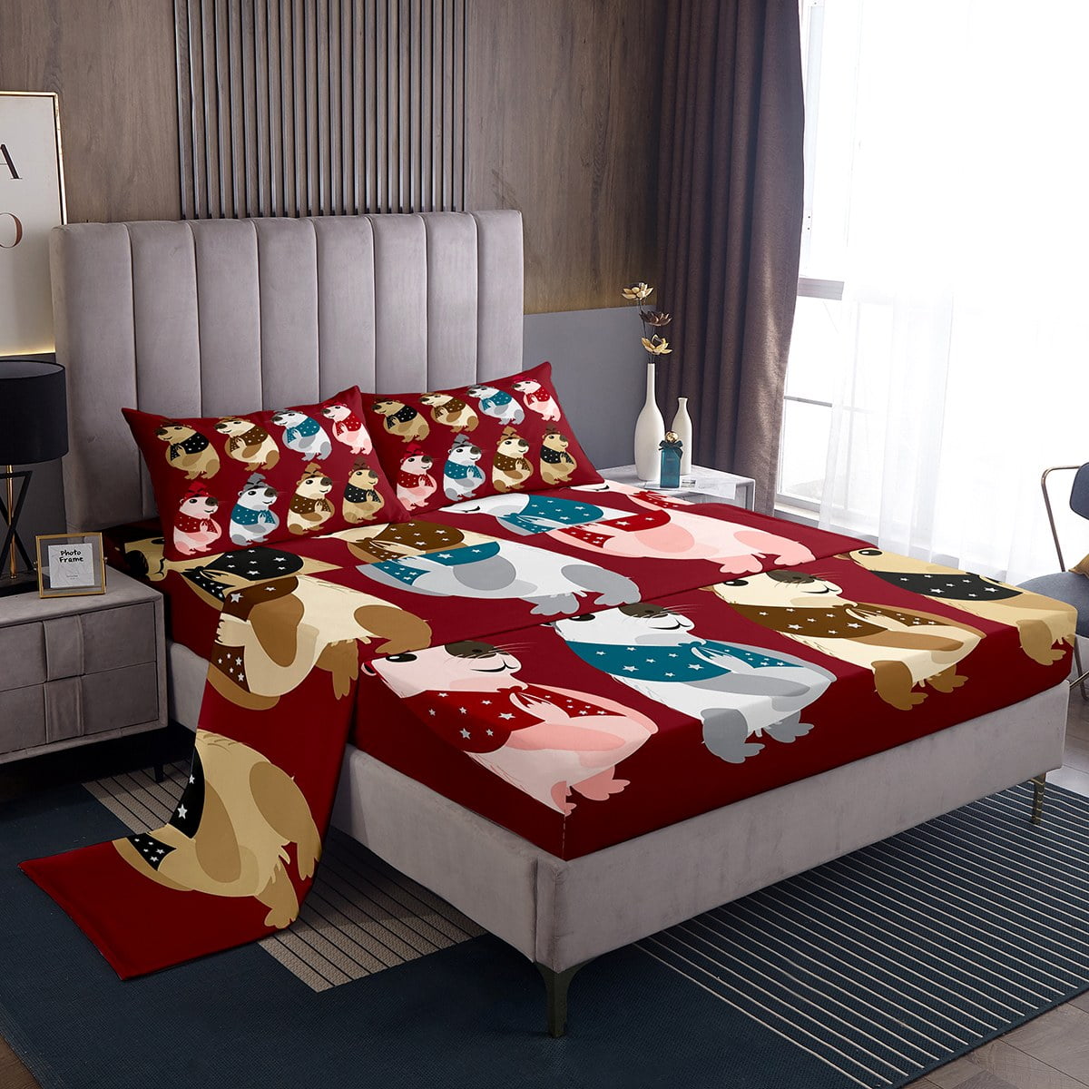 Watercolor Capybara Sheets Full Size, Funny Rodent Animal Sheet Set ...