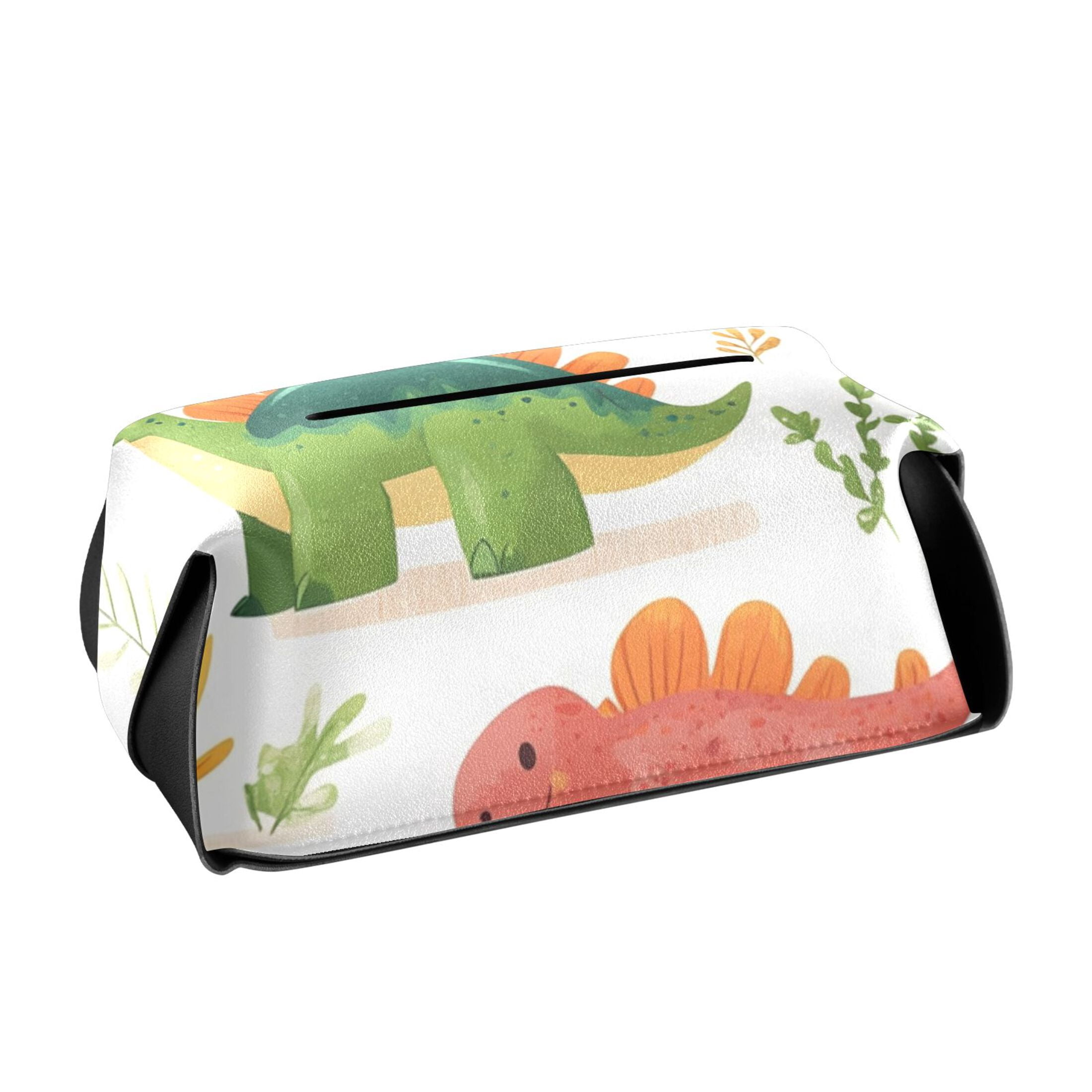 Watercolor Cartoon Dinosaur Tissue Box Cover Leather Square Rectangle ...
