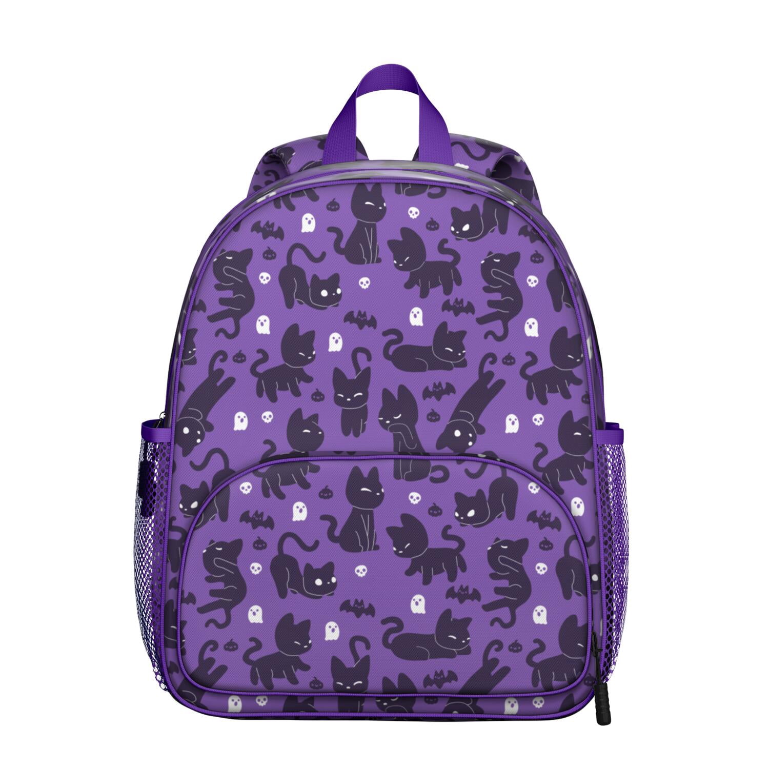 Watercolor Cat Artwork Student Backpack – Cute Cat Print Design With ...