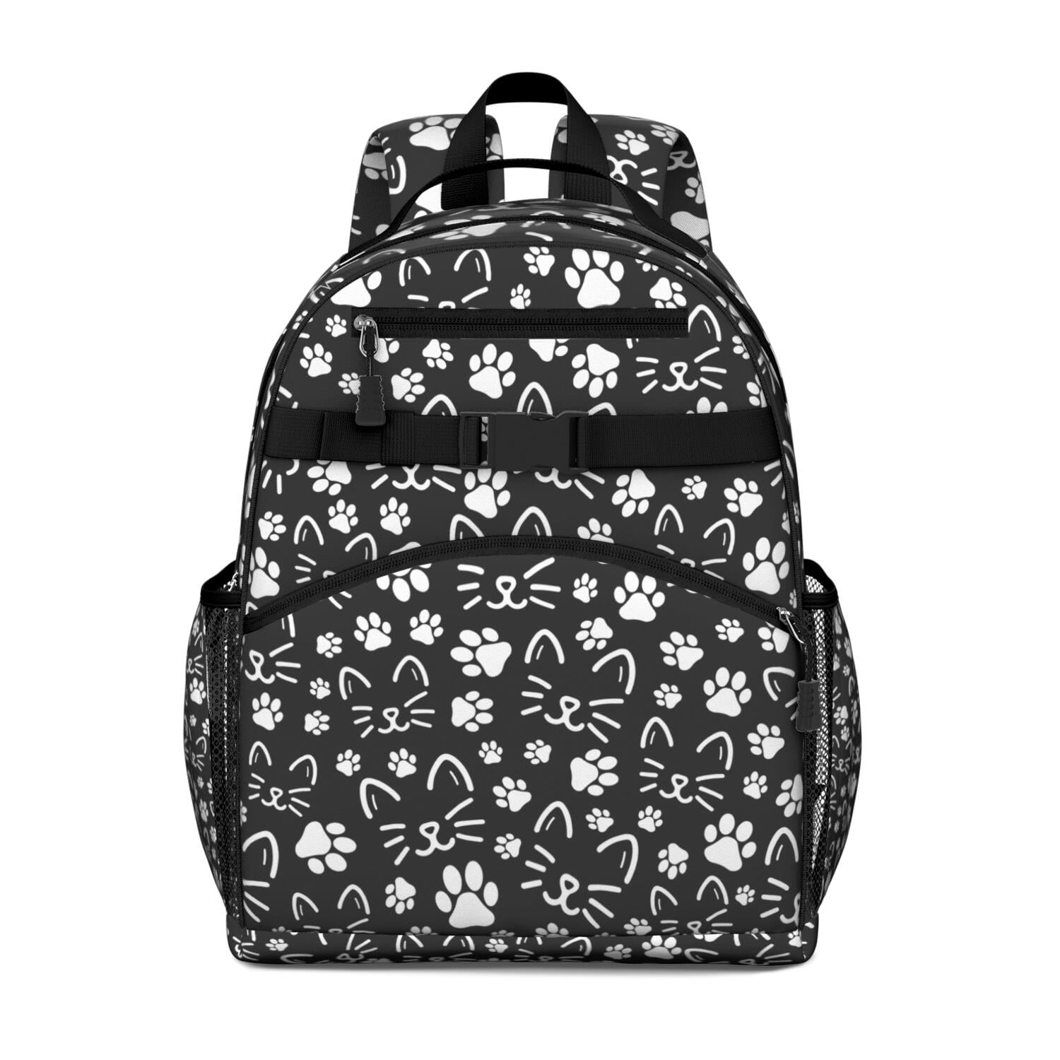 Watercolor Cat Hand-Drawn Backpack - Multiple Compartments for ...