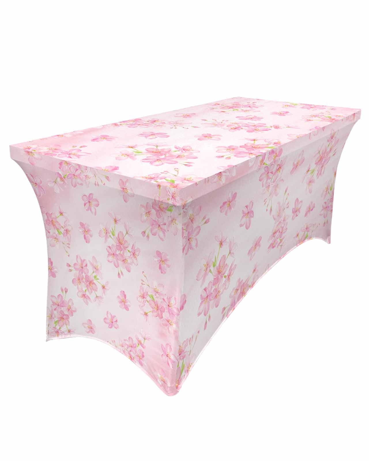 Watercolor Cherry Blossom Flower Rectangular Elastic Table Skirt ...