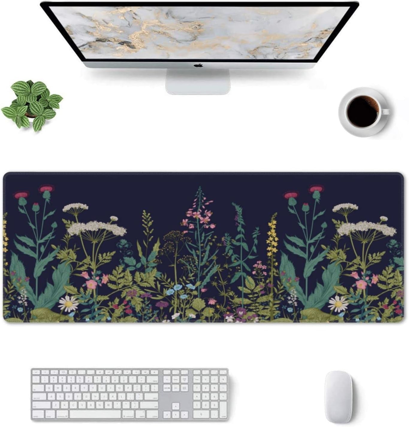 Watercolor Cherry Blossom Mouse Pad 31.5x11.8 Inch Pink Full Desk ...