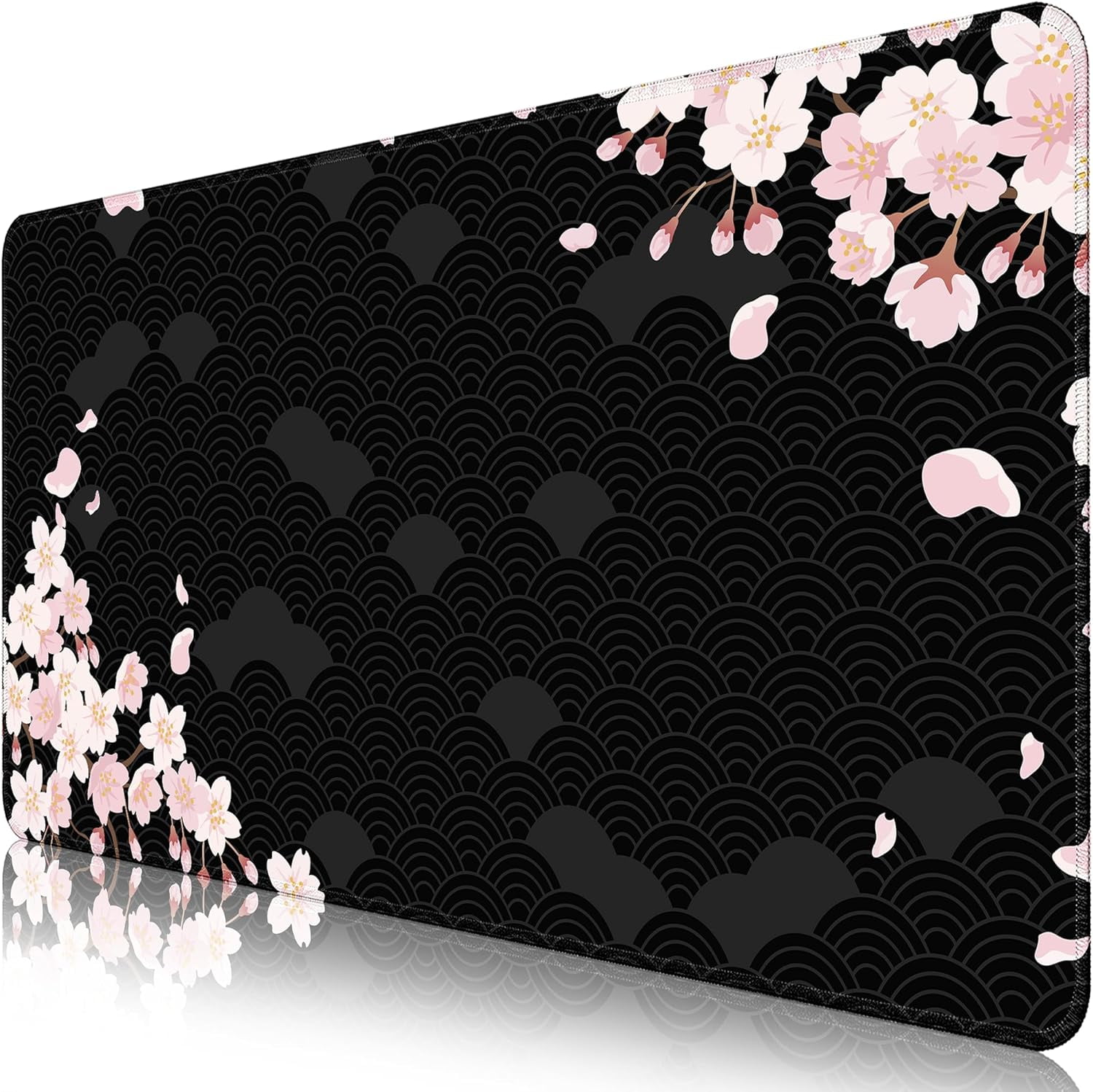 Watercolor Cherry Blossom Mouse Pad Large Waterproof Desk Mat with ...