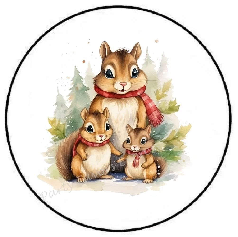Watercolor Chipmunk Family Stickers Party Favors Phone Decal Water ...