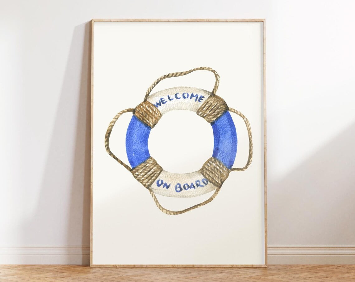 Watercolor Coastal Print, Nautical Nursery Decor, Summer Wall Art ...