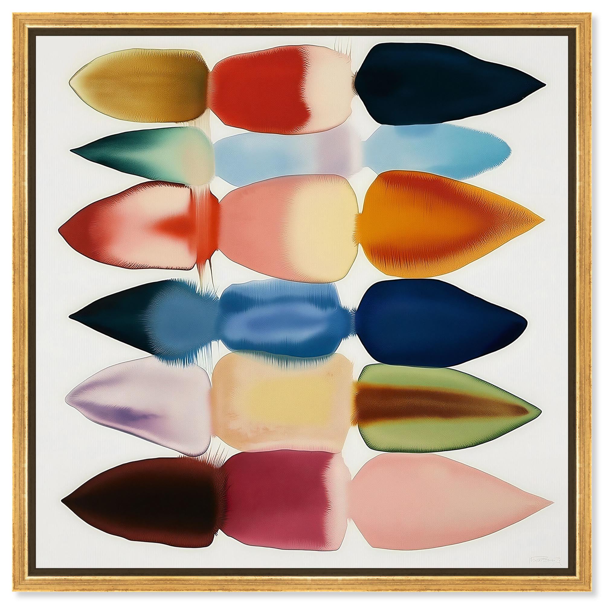 Watercolor Collage Canvas Watercolor Abstracts by Art Remedy, Gold ...