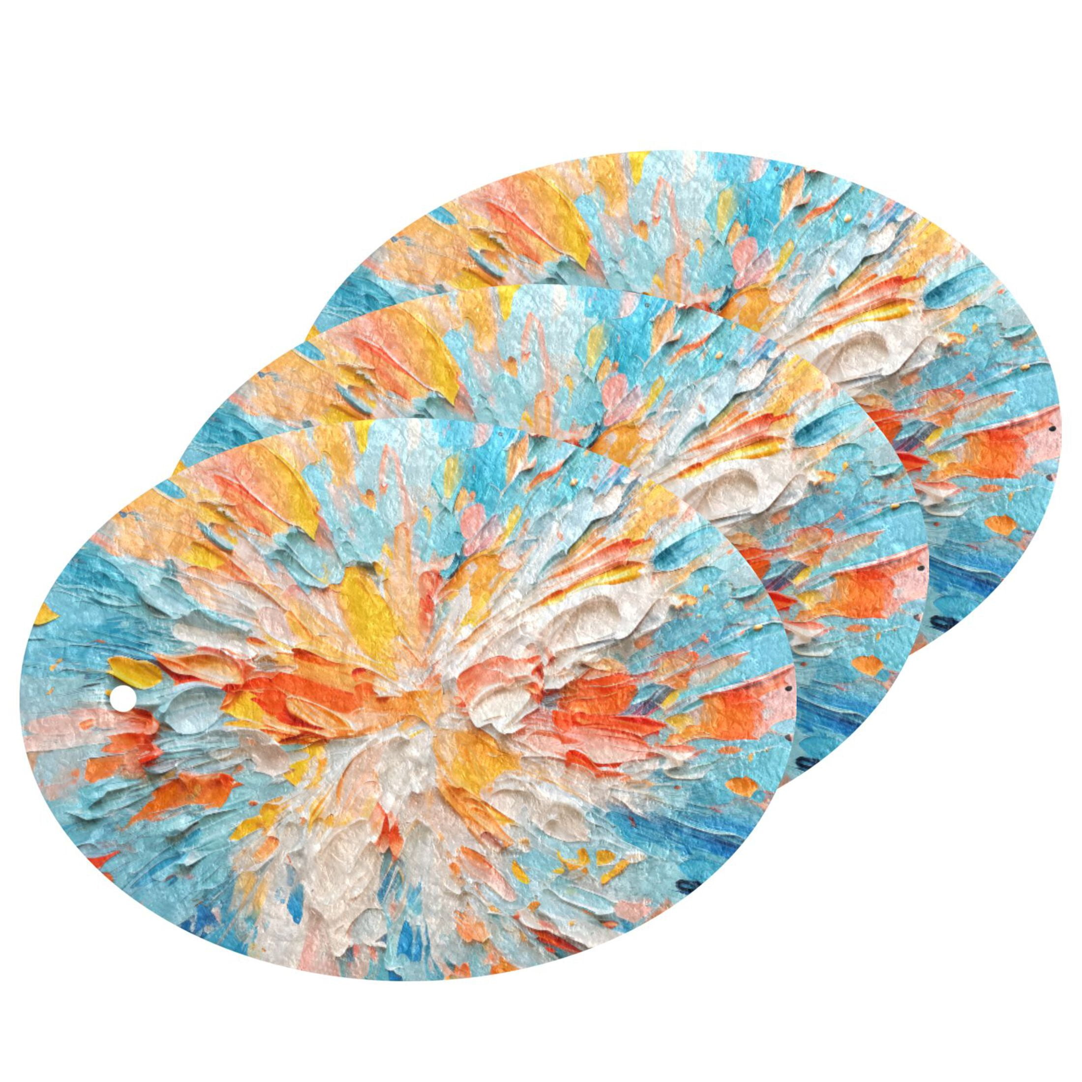 Watercolor Colorful 3 Pack Dish Sponges Bulk Natural Sponges Compressed ...