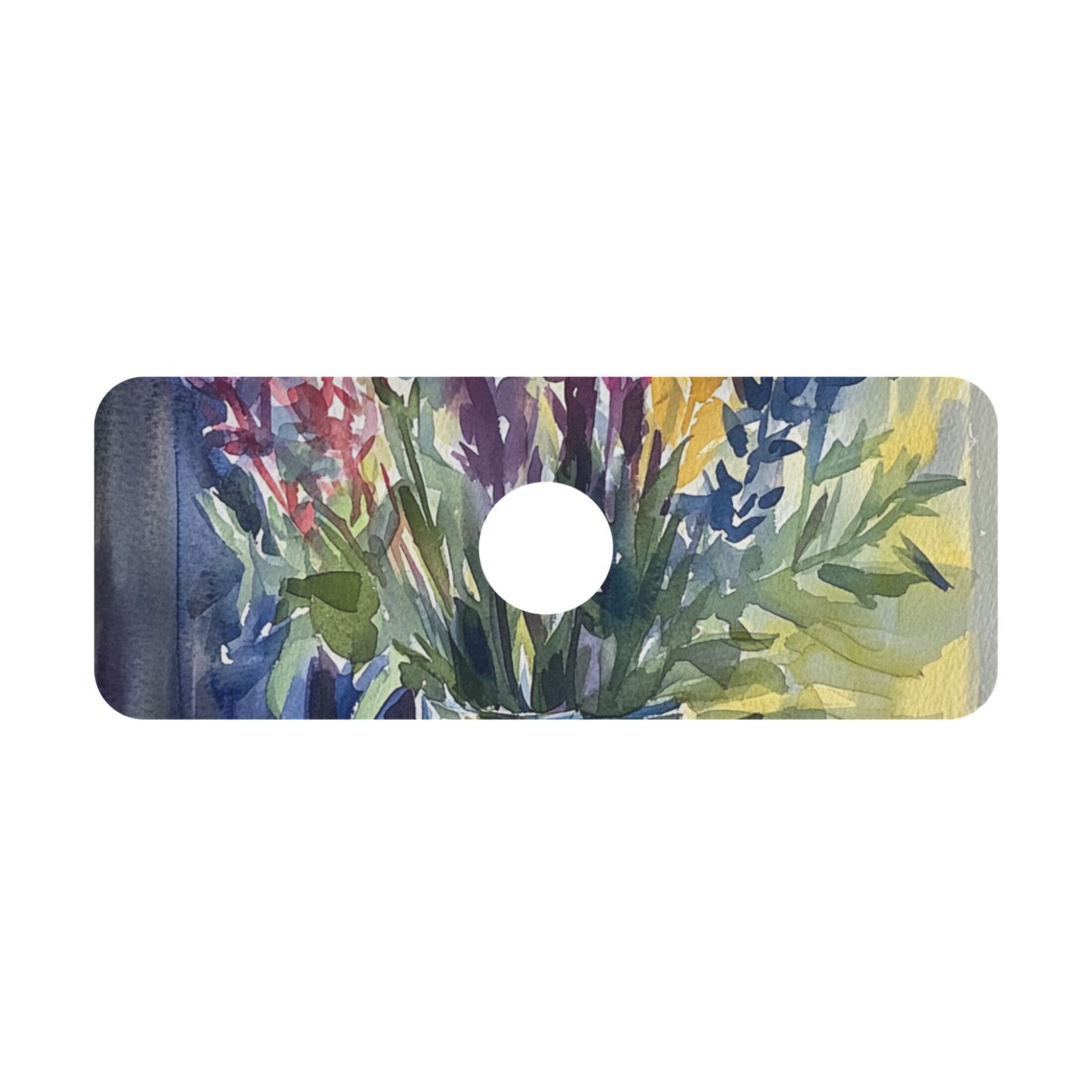 Watercolor Colorful Lavender Kitchen Sink Splash Guard, Silicone Sink ...
