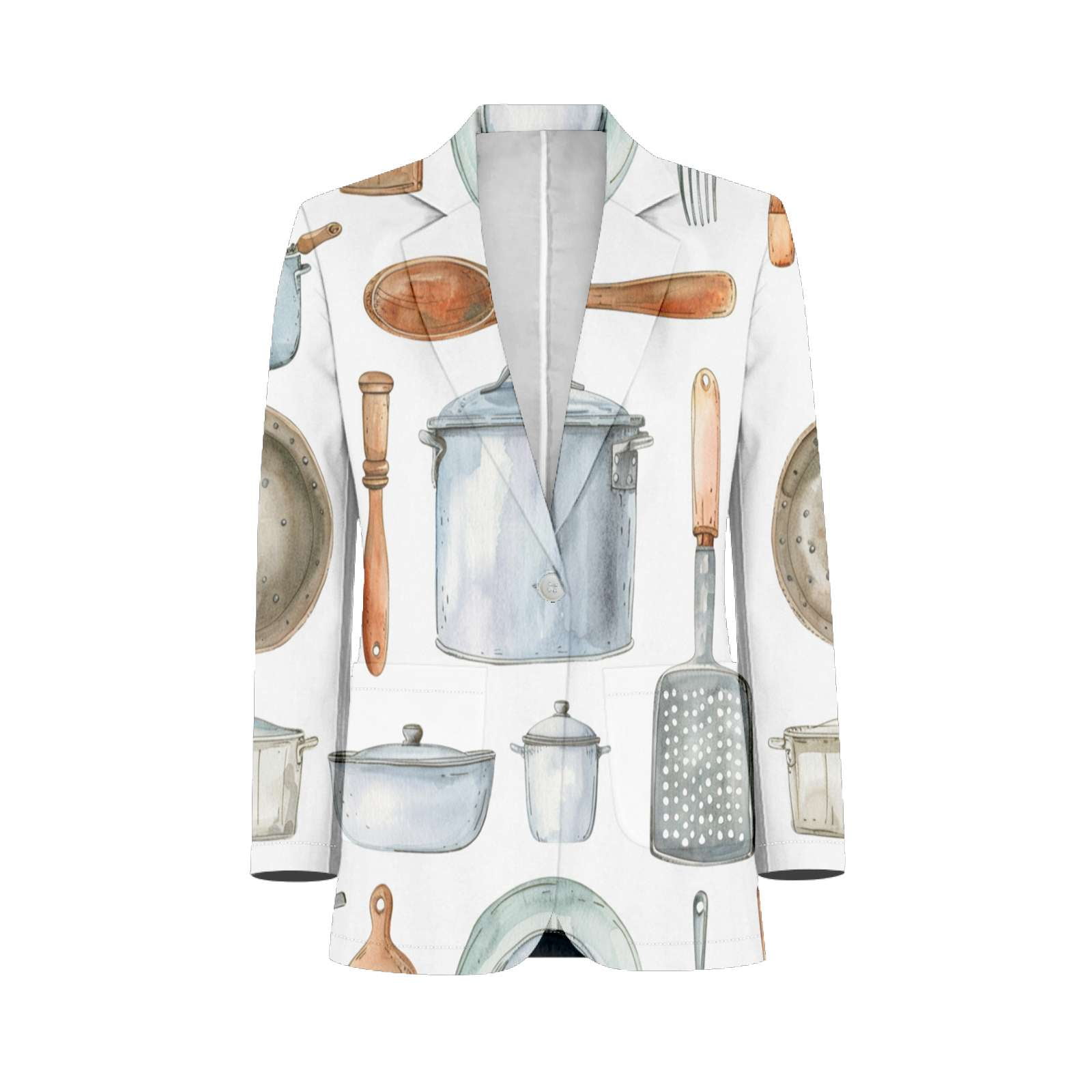 Watercolor Cooking Utensils Customized Men's Suits full man Shawl ...
