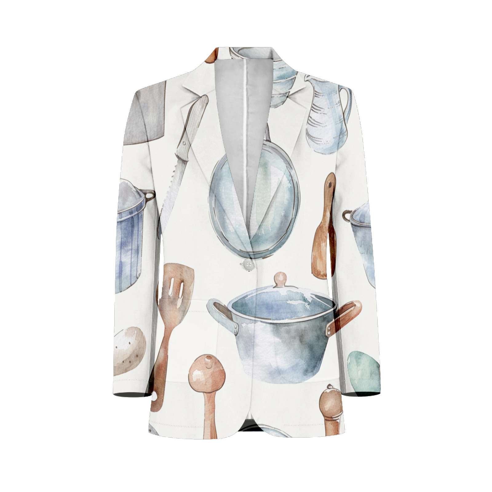 Watercolor Cooking Utensils Customized Men's Suits full man Shawl ...