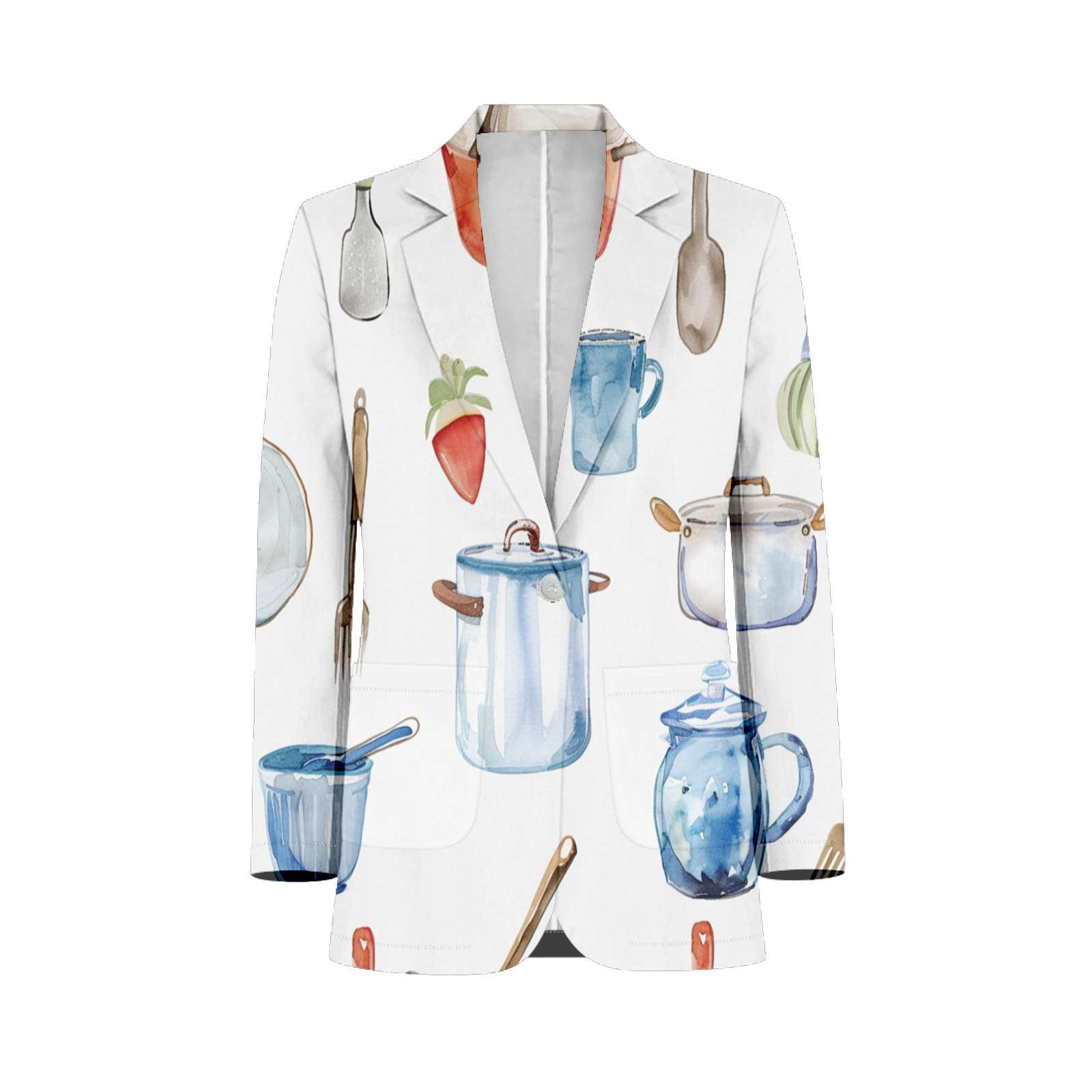 Watercolor Cooking Utensils Customized Men's Suits full man Shawl ...