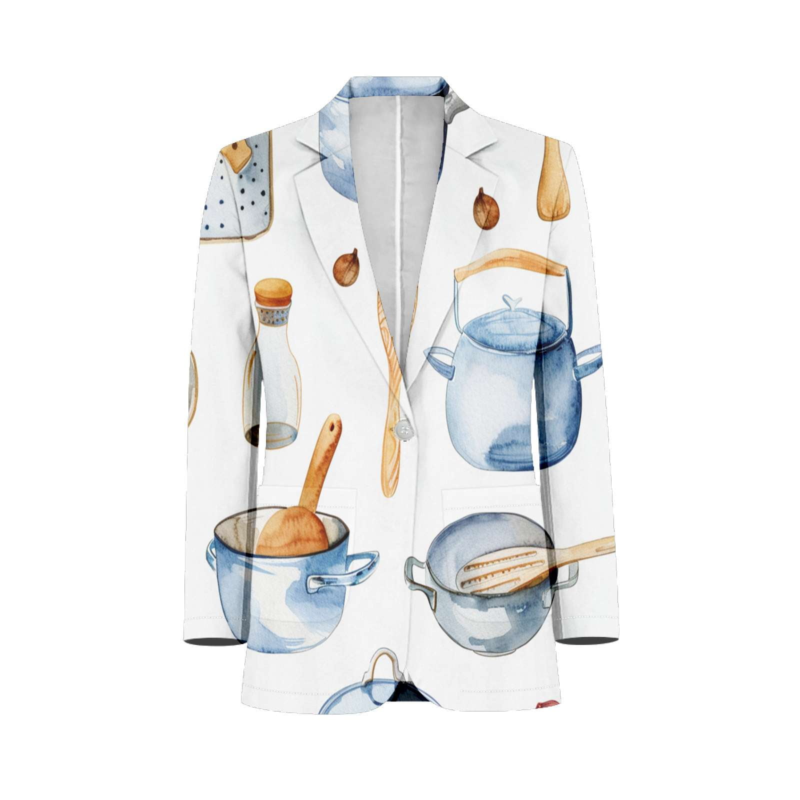 Watercolor Cooking Utensils Customized Men's Suits full man Shawl ...