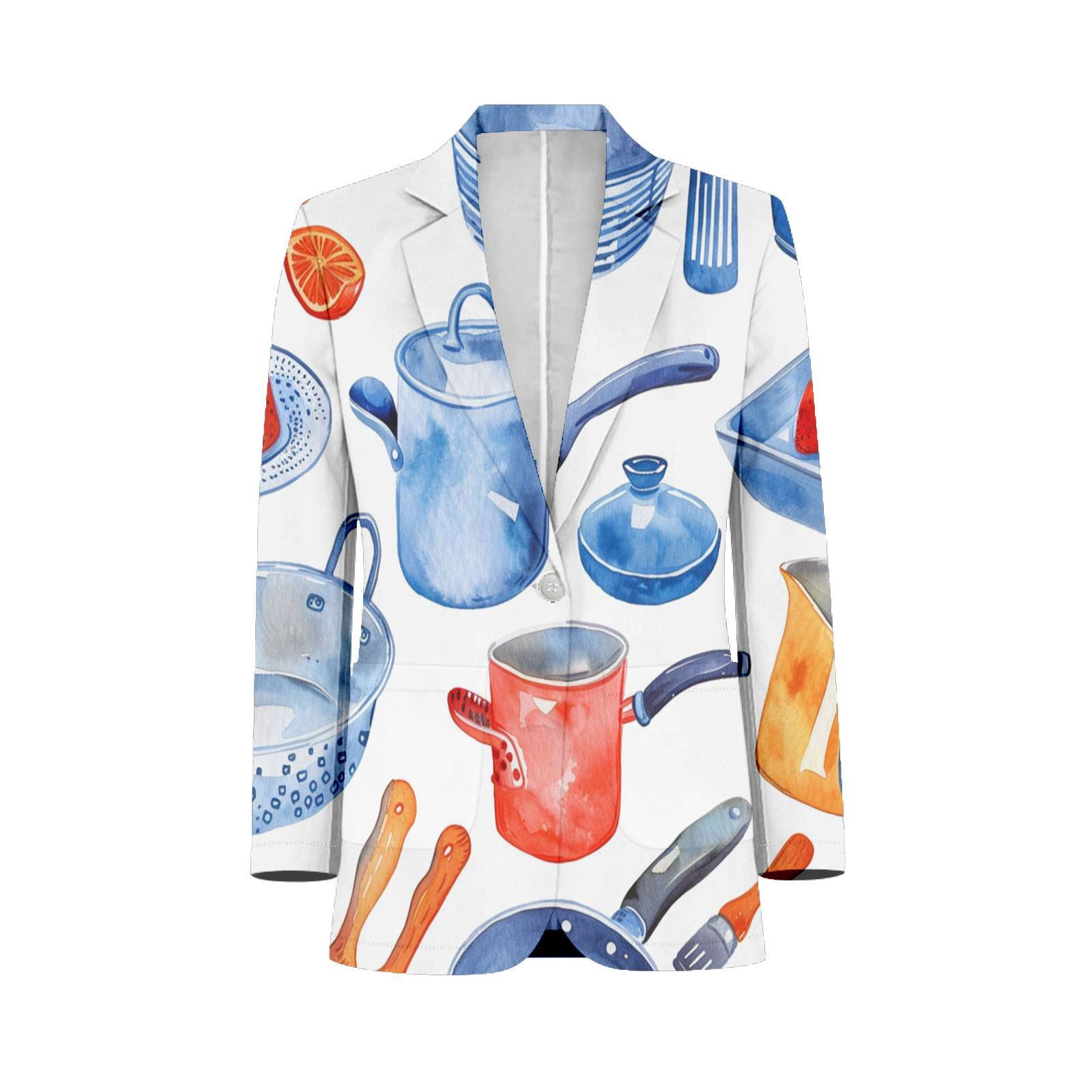 Watercolor Cooking Utensils Mens Suits Shawl Collar Slim Fit Suit Mens ...