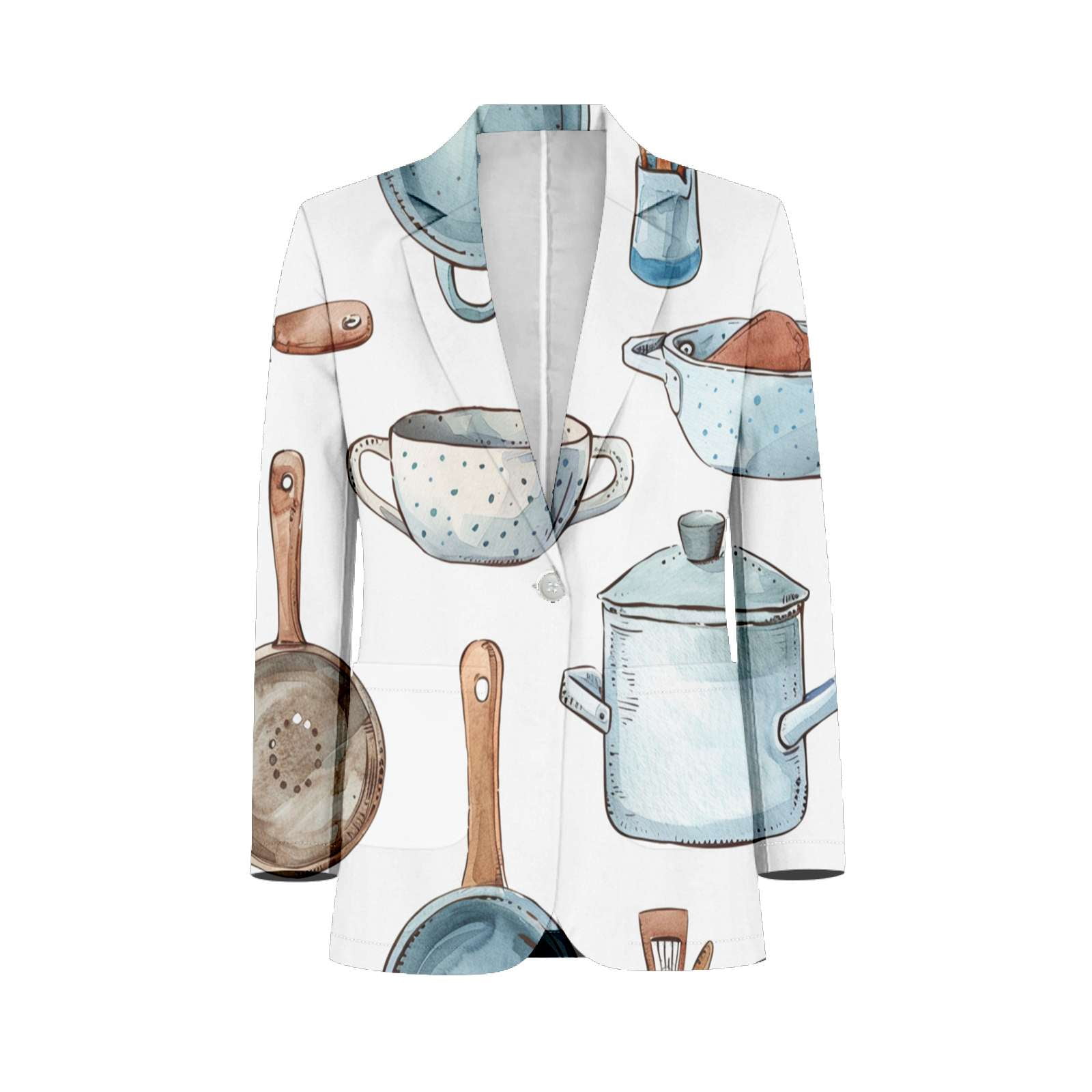 Watercolor Cooking Utensils Mens Suits Shawl Collar Slim Fit Suit Mens ...