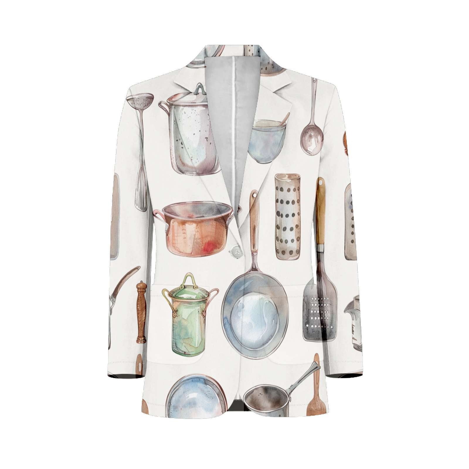 Watercolor Cooking Utensils Mens Suits Shawl Collar Slim Fit Suit Mens ...