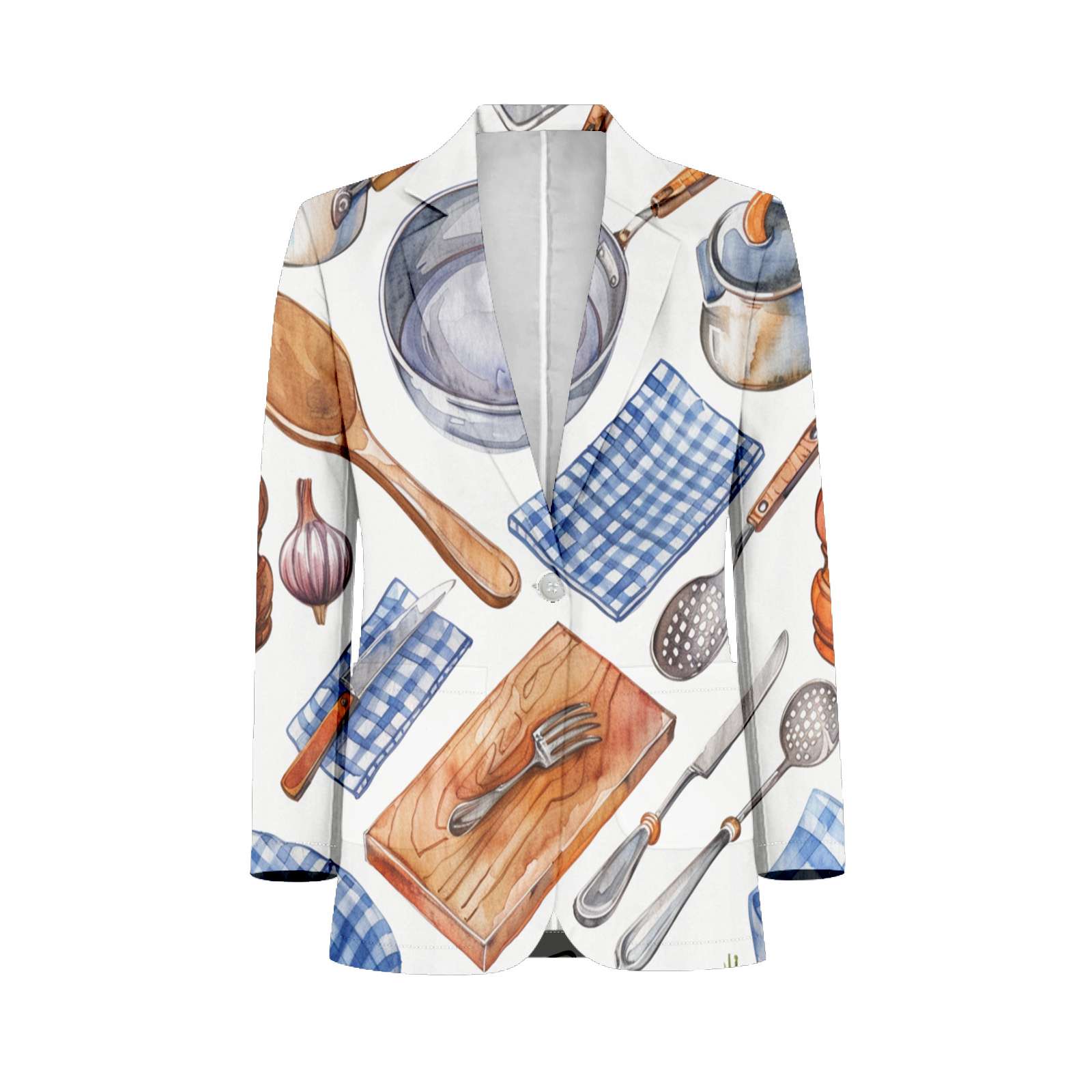 Watercolor Cooking Utensils Mens Suits Shawl Collar Slim Fit Suit Mens ...