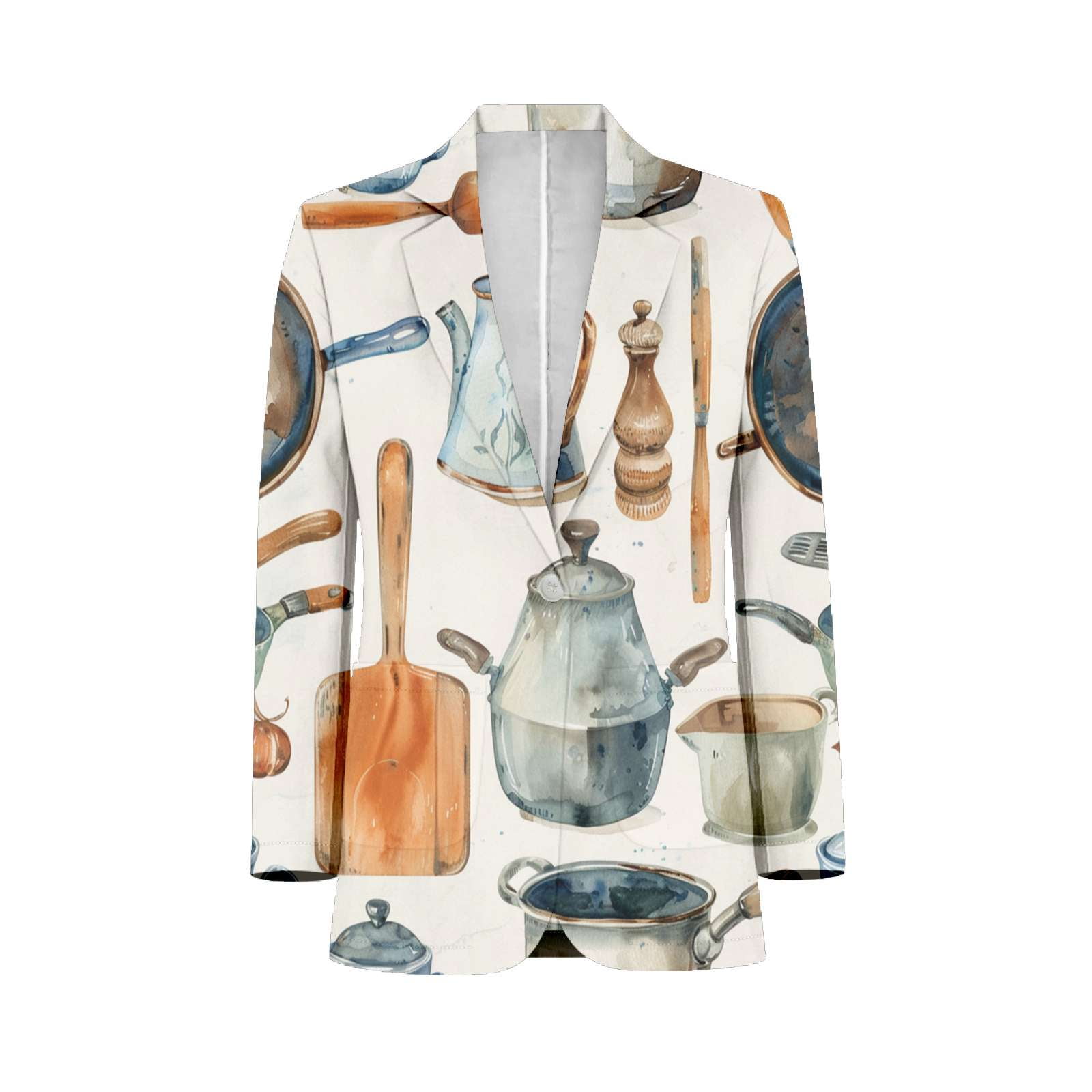 Watercolor Cooking Utensils Mens Suits Shawl Collar Slim Fit Suit Mens ...