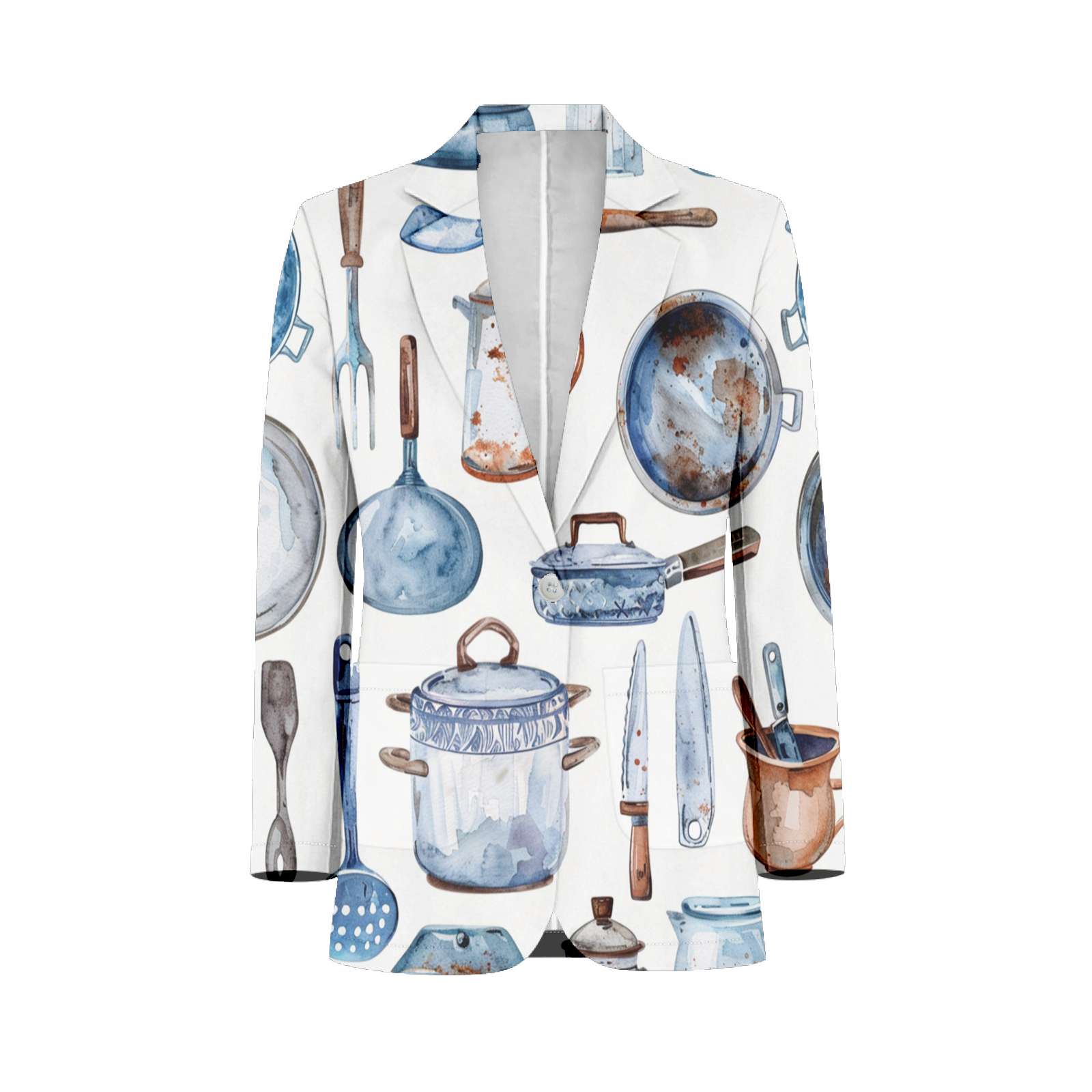 Watercolor Cooking Utensils Mens Suits Shawl Collar Slim Fit Suit Mens ...