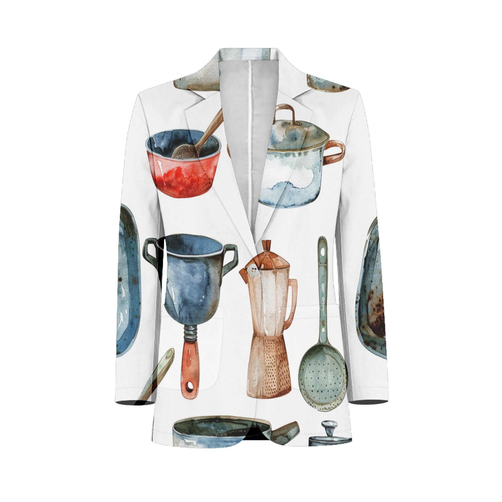Watercolor Cooking Utensils Mens Suits Shawl Collar Slim Fit Suit Mens ...
