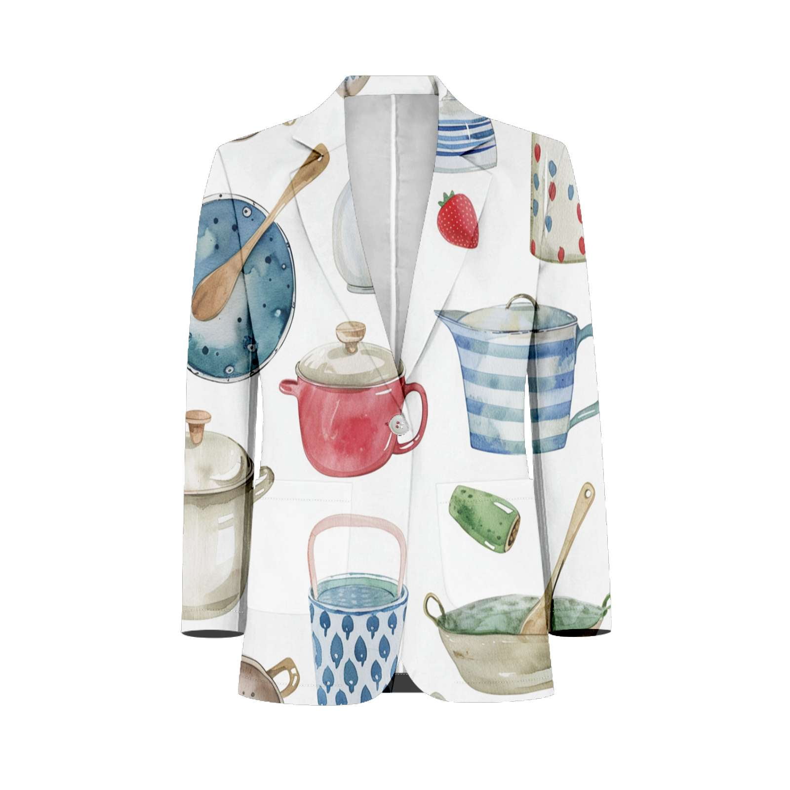 Watercolor Cooking Utensils Mens Suits Shawl Collar Slim Fit Suit Mens ...