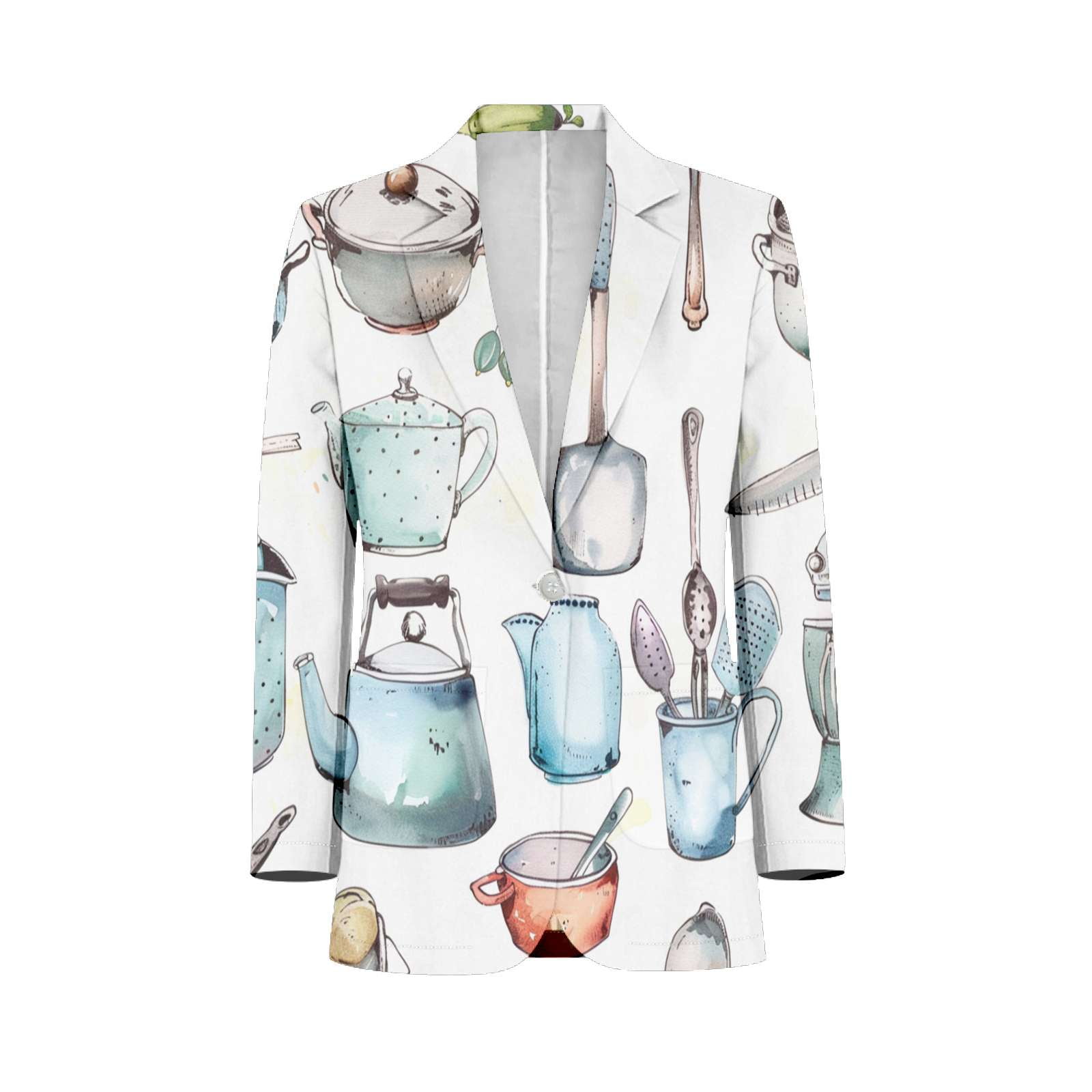 Watercolor Cooking Utensils Mens Suits Shawl Collar Slim Fit Suit Mens ...