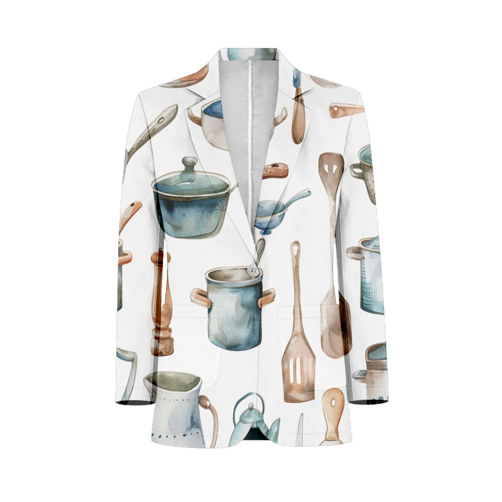 Watercolor Cooking Utensils Mens Suits Shawl Collar Slim Fit Suit Mens ...
