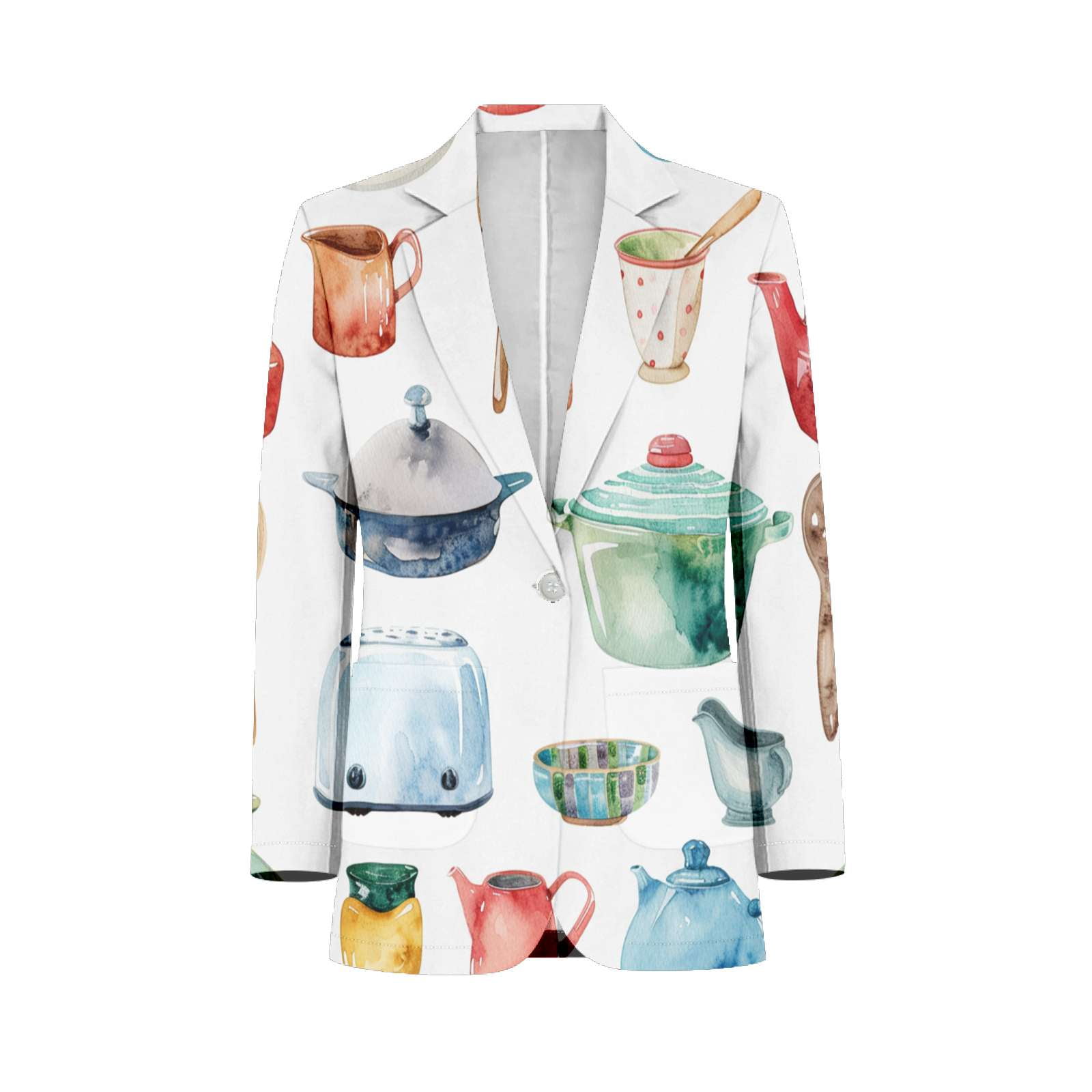 Watercolor Cooking Utensils Mens Suits Shawl Collar Slim Fit Suit Mens ...