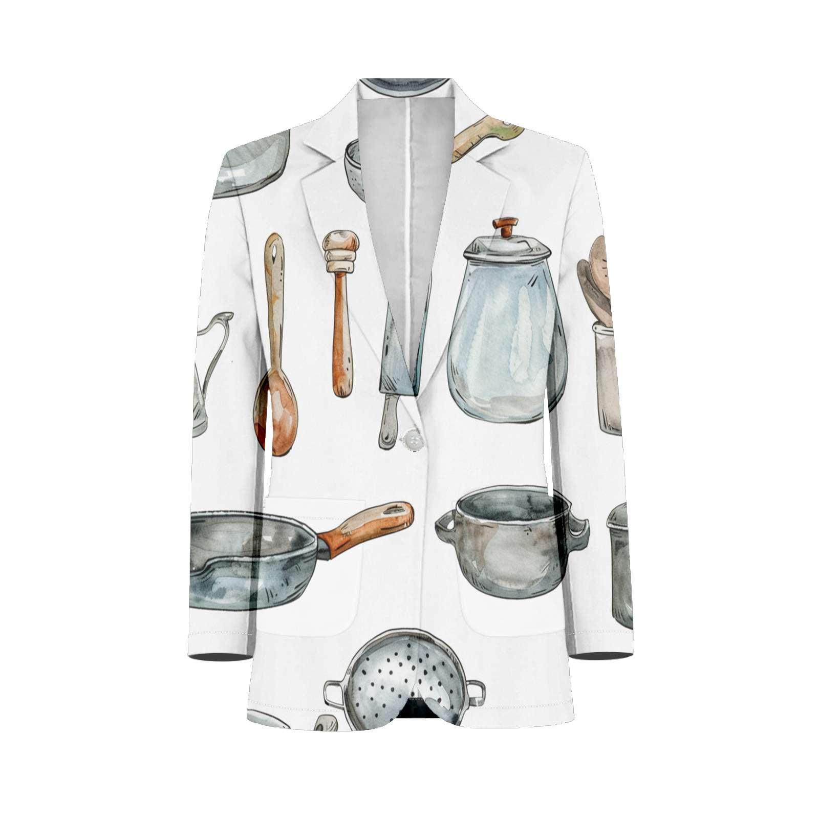 Watercolor Cooking Utensils Mens Suits Shawl Collar Slim Fit Suit Mens ...