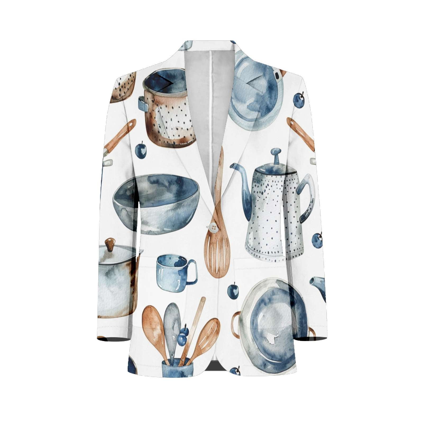 Watercolor Cooking Utensils Mens Suits Shawl Collar Slim Fit Suit Mens ...