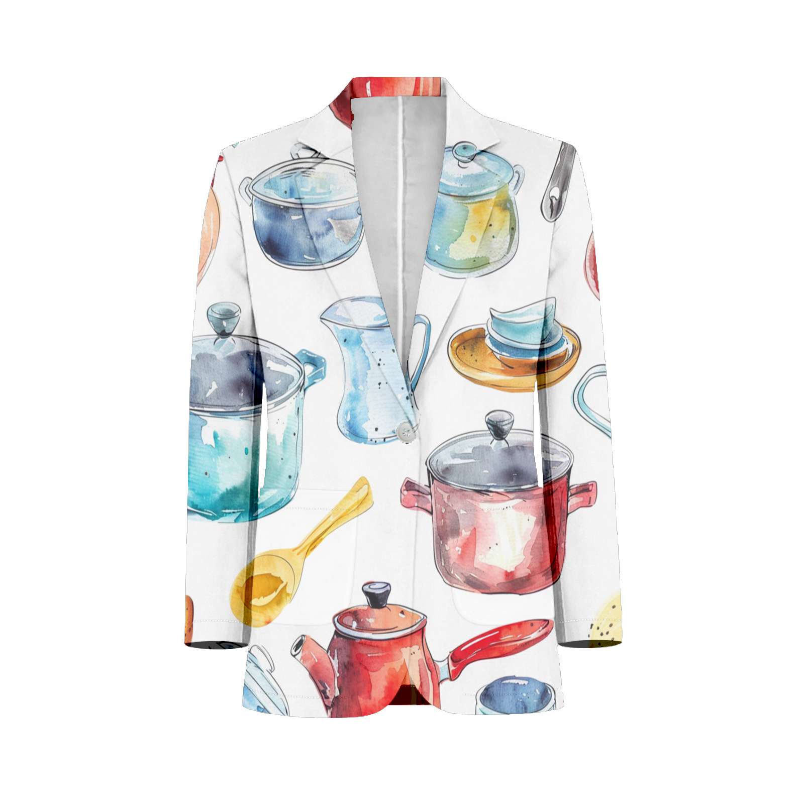 Watercolor Cooking Utensils Mens Suits Shawl Collar Slim Fit Suit Mens ...