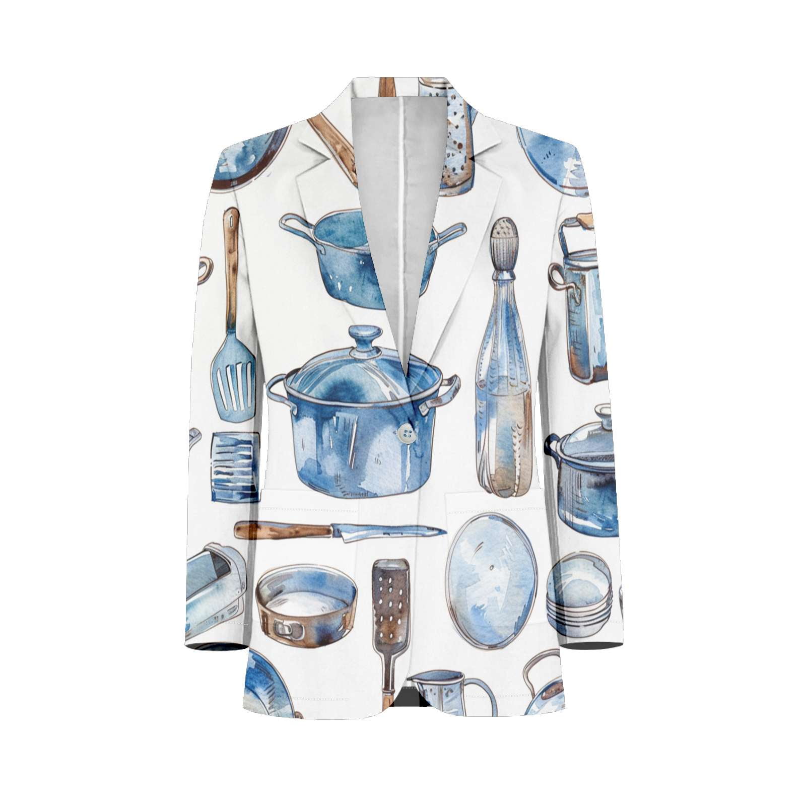Watercolor Cooking Utensils Mens Suits Shawl Collar Slim Fit Suit Mens ...
