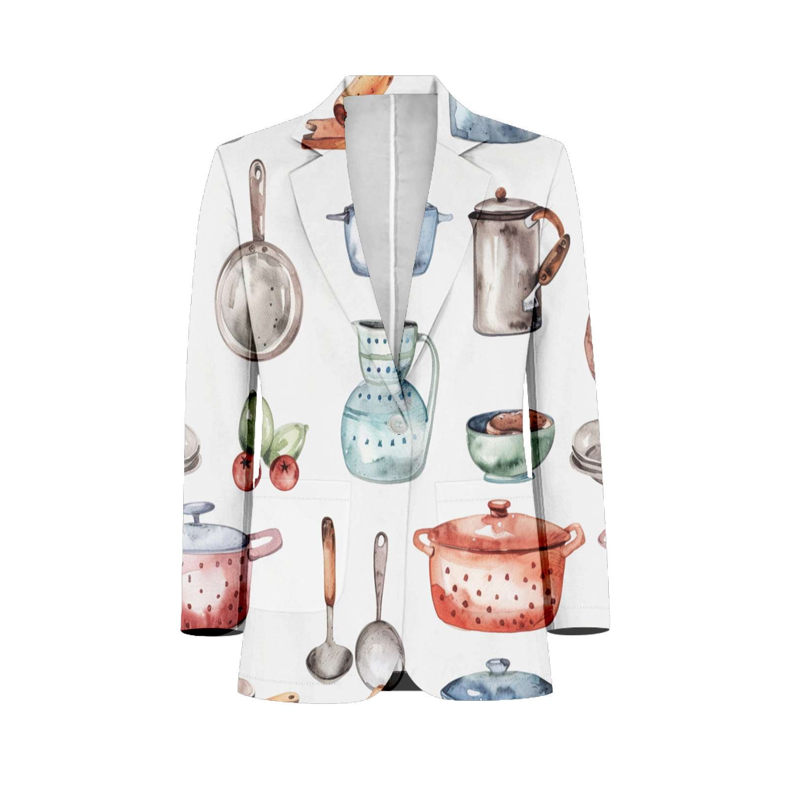 Watercolor Cooking Utensils Mens Suits Shawl Collar Slim Fit Suit Mens ...