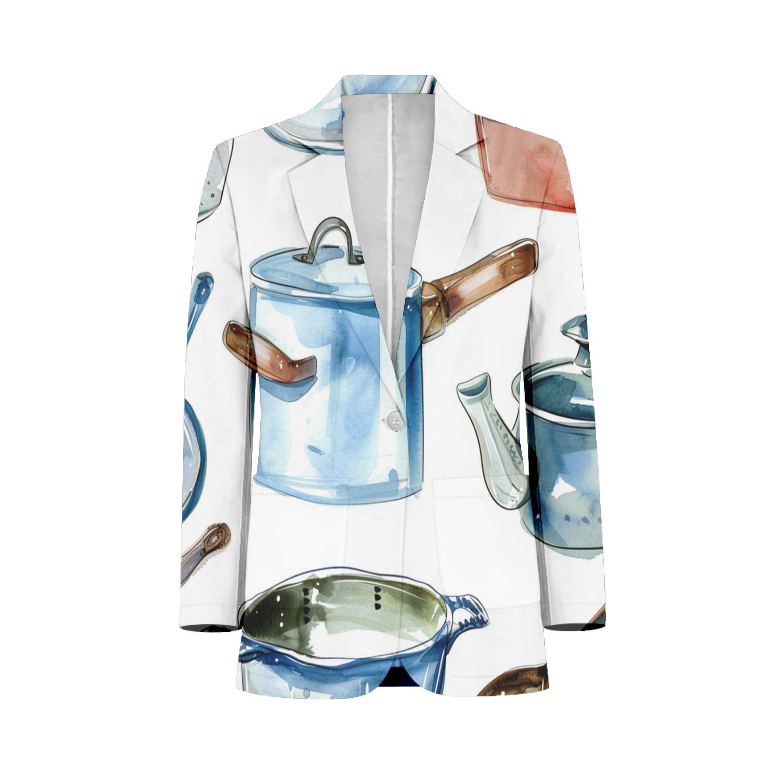 Watercolor Cooking Utensils Mens Suits Shawl Collar Slim Fit Suit Mens ...