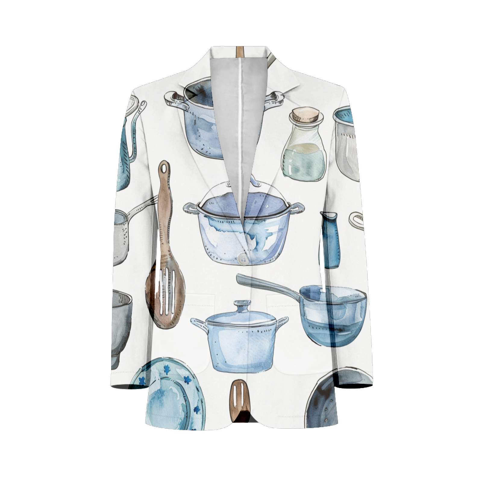 Watercolor Cooking Utensils Mens Suits Shawl Collar Slim Fit Suit Mens ...