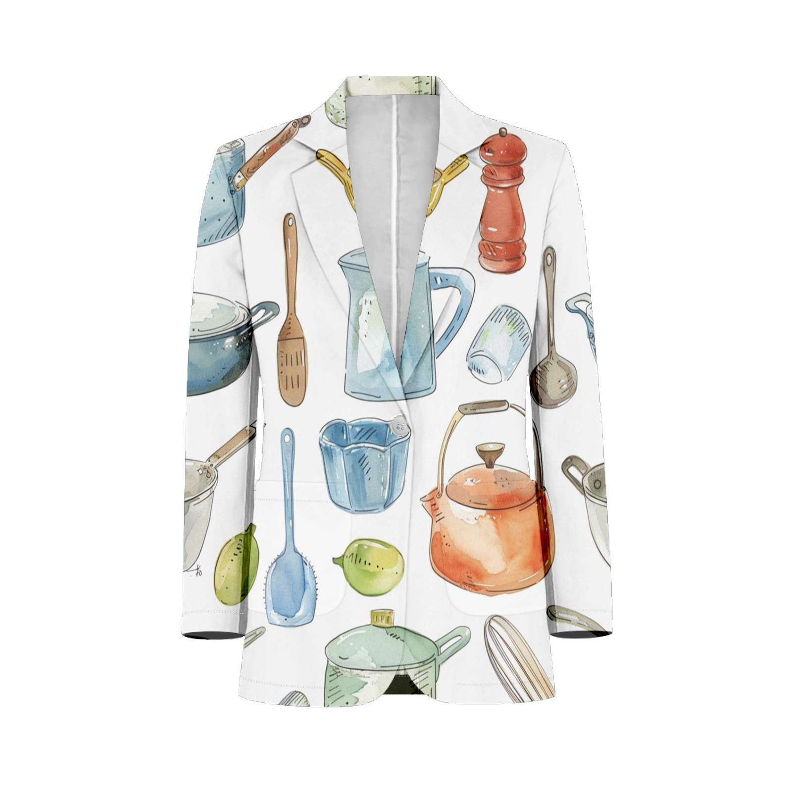 Watercolor Cooking Utensils Mens Suits Shawl Collar Slim Fit Suit Mens ...