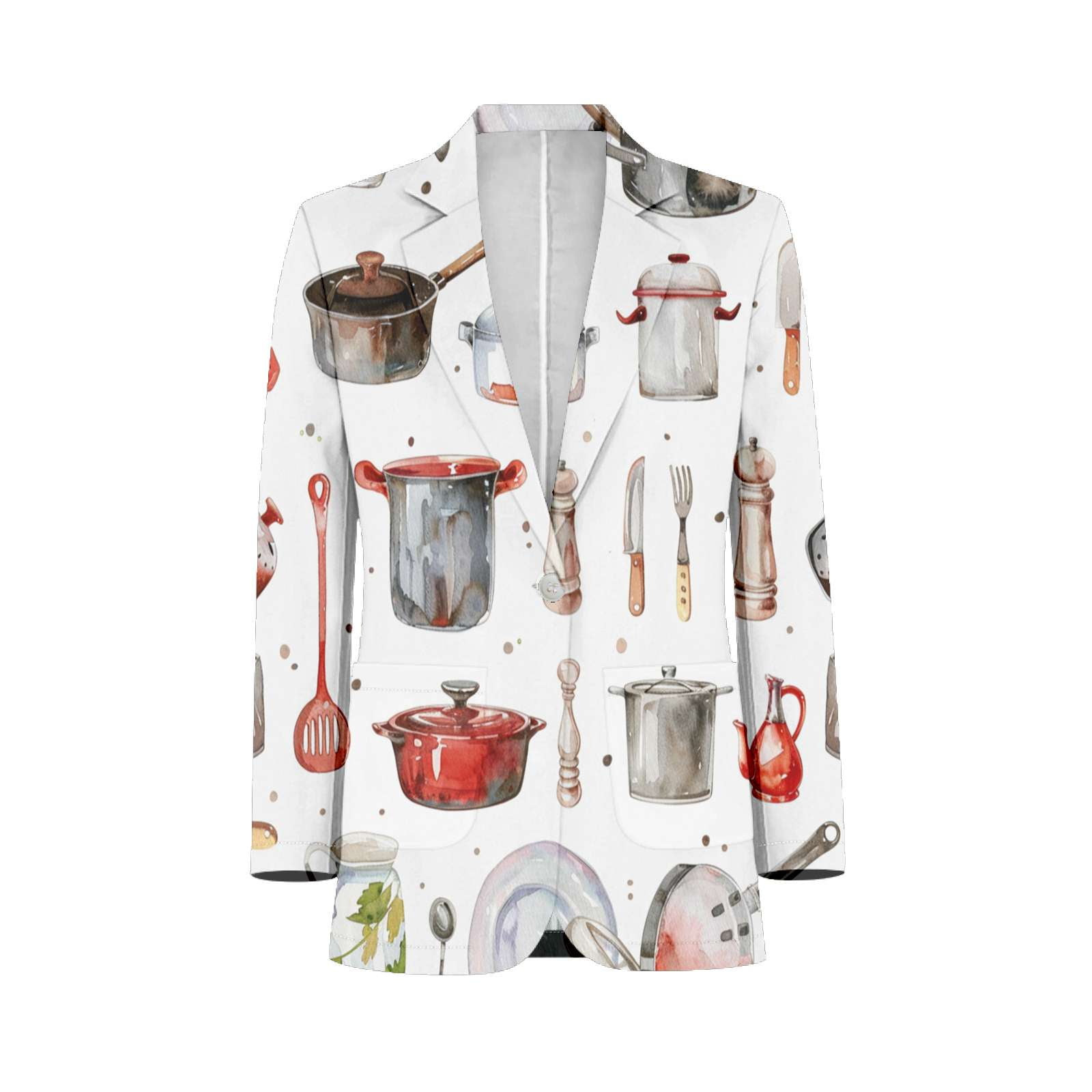 Watercolor Cooking Utensils Mens Suits Shawl Collar Slim Fit Suit Mens ...
