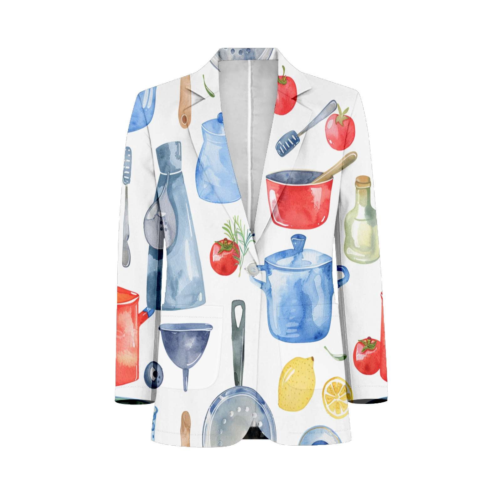 Watercolor Cooking Utensils Mens Suits Shawl Collar Slim Fit Suit Mens ...