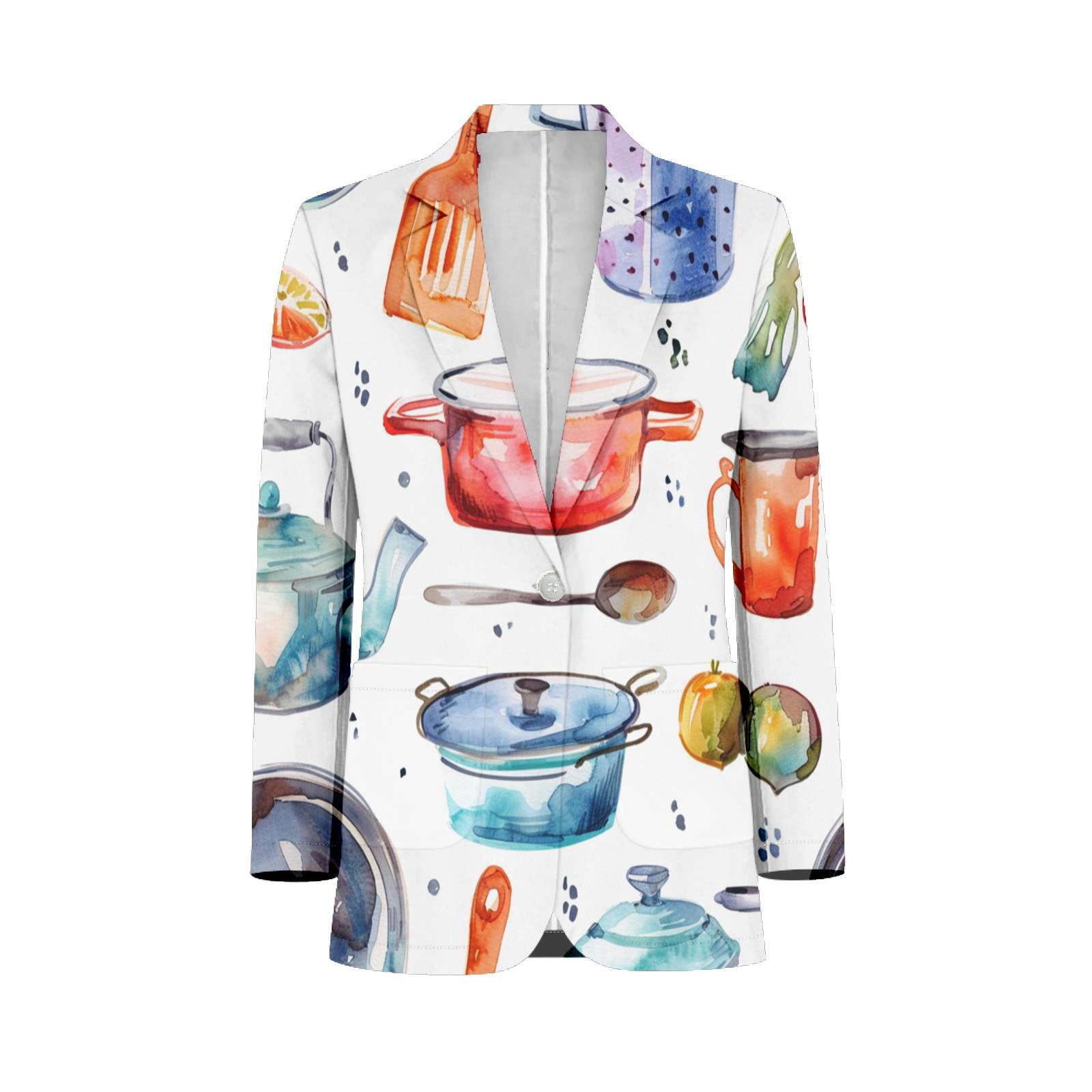 Watercolor Cooking Utensils Mens Suits Shawl Collar Slim Fit Suit Mens ...