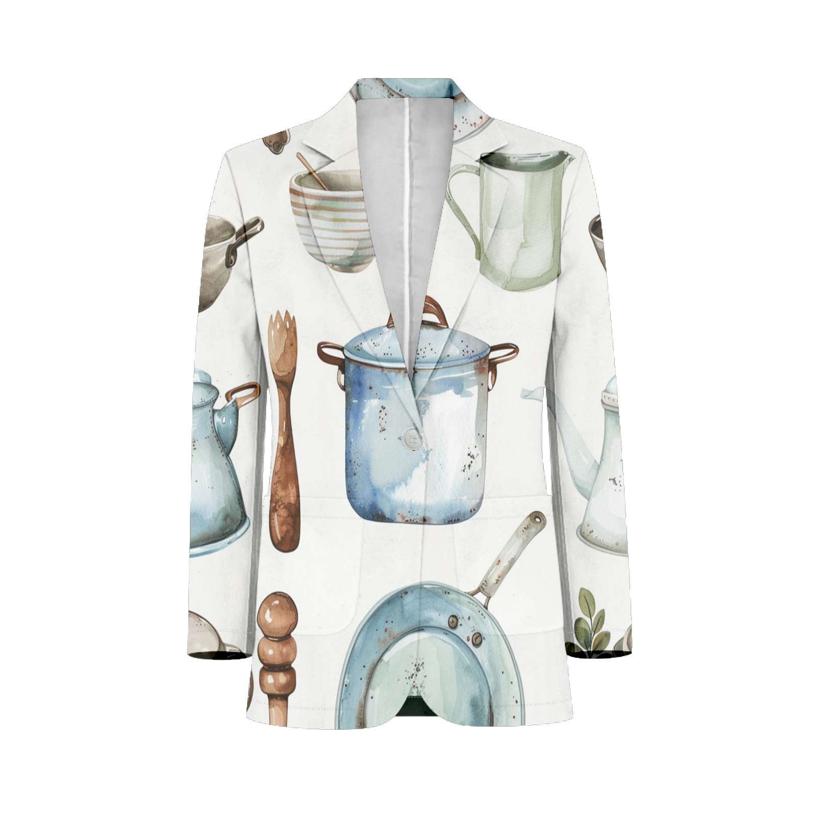 Watercolor Cooking Utensils Mens Suits Shawl Collar Slim Fit Suit Mens ...