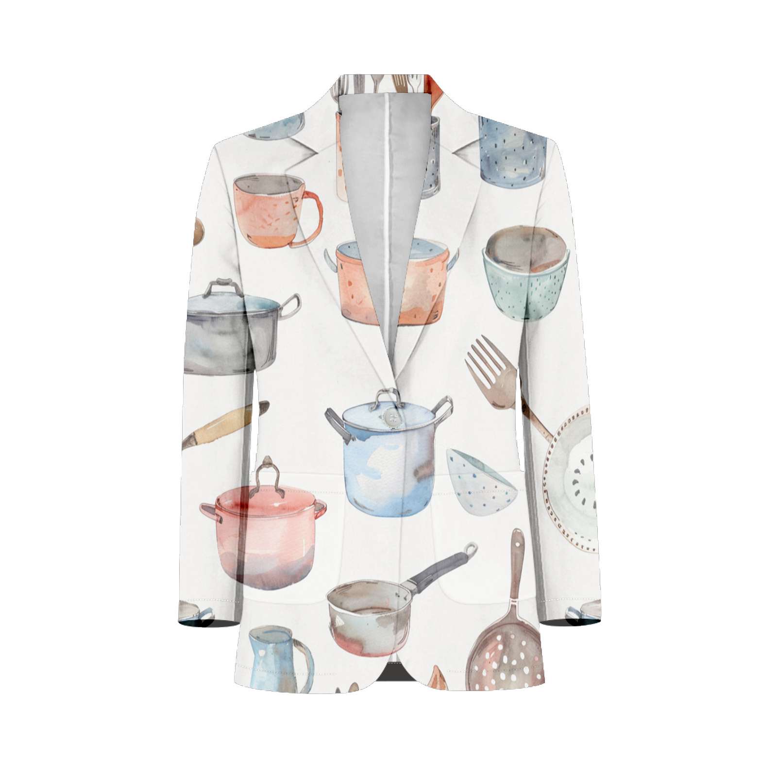 Watercolor Cooking Utensils Mens Suits Shawl Collar Slim Fit Suit Mens ...